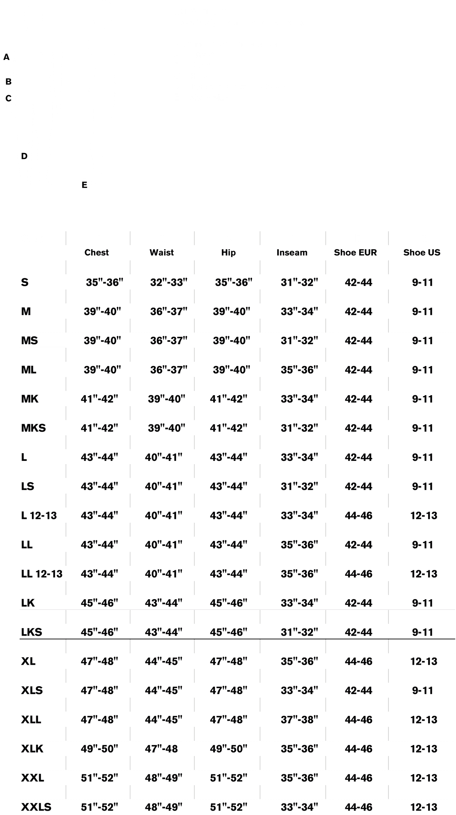Size Chart | Find Your Perfect Fit Today — LOC: WADERS