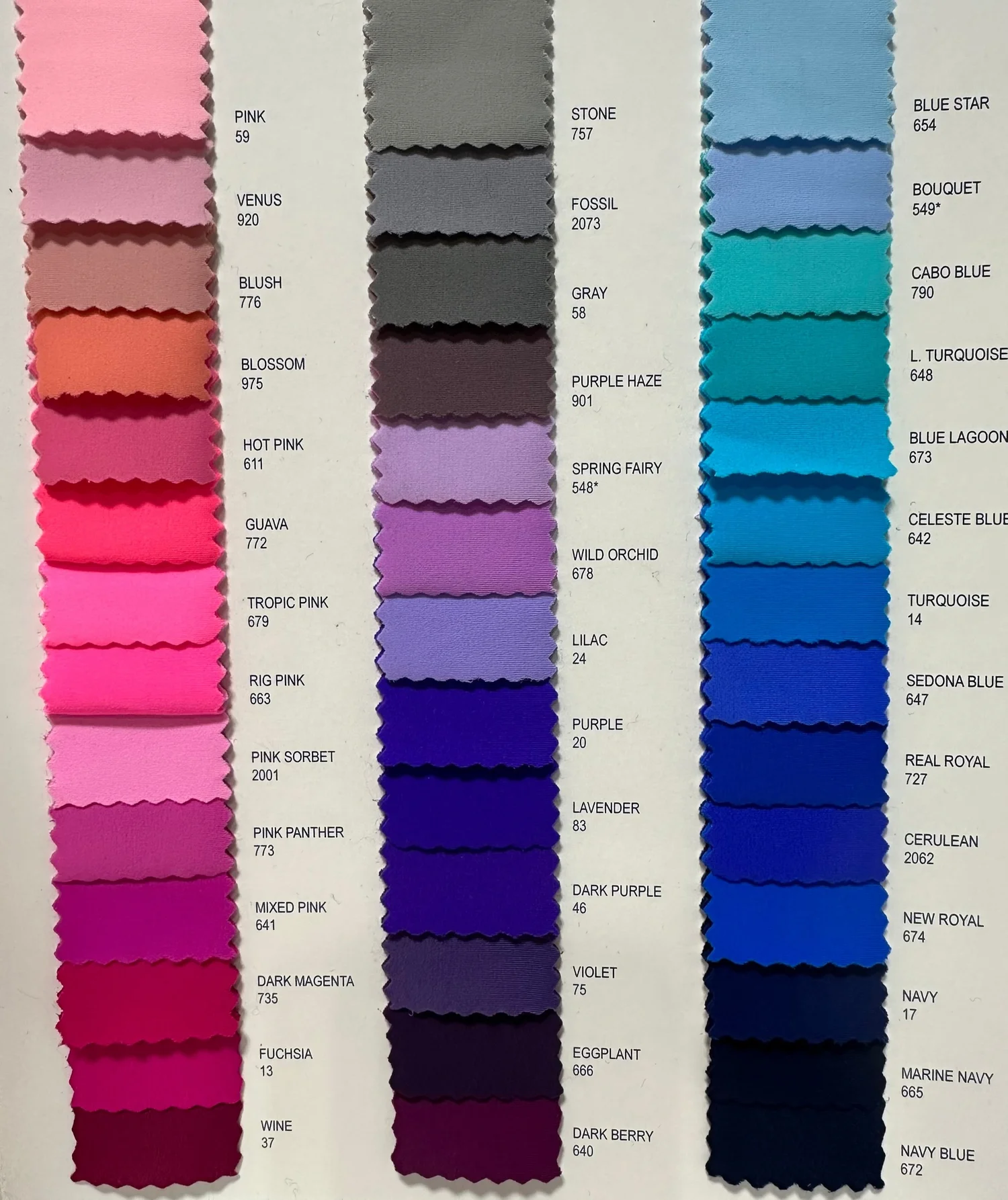 Fabric Color Options — Sewstoppers