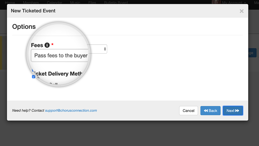 Admin Tools - Ticketing — Chorus Connection