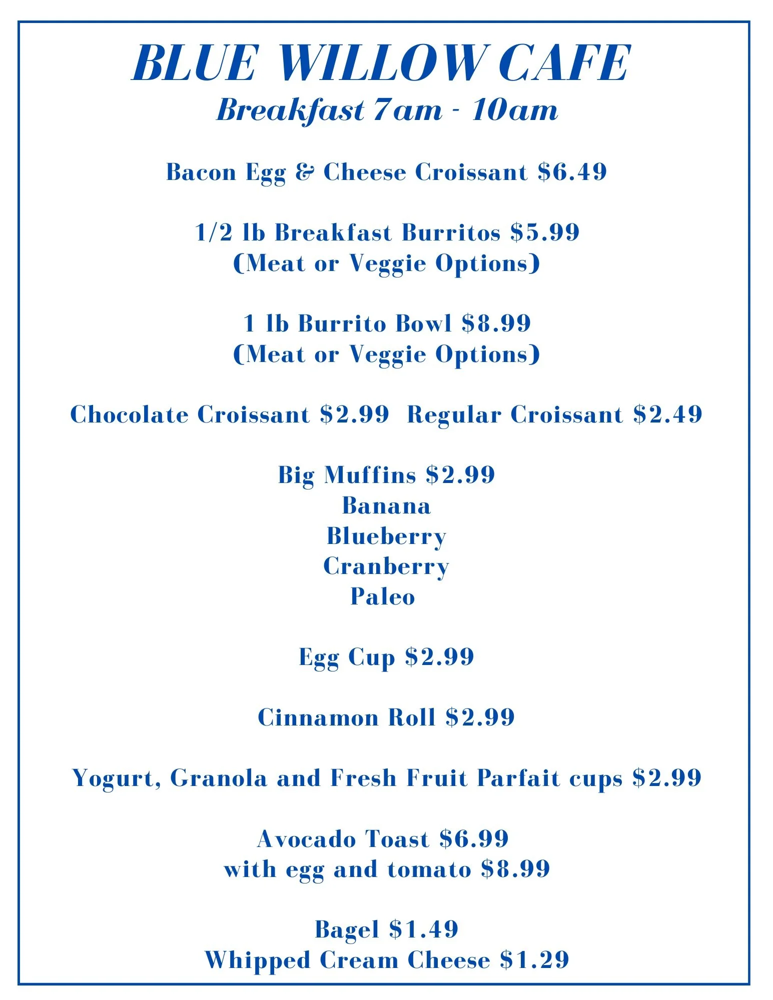 Blue Willow Cafe — Bon Appetit Y'All