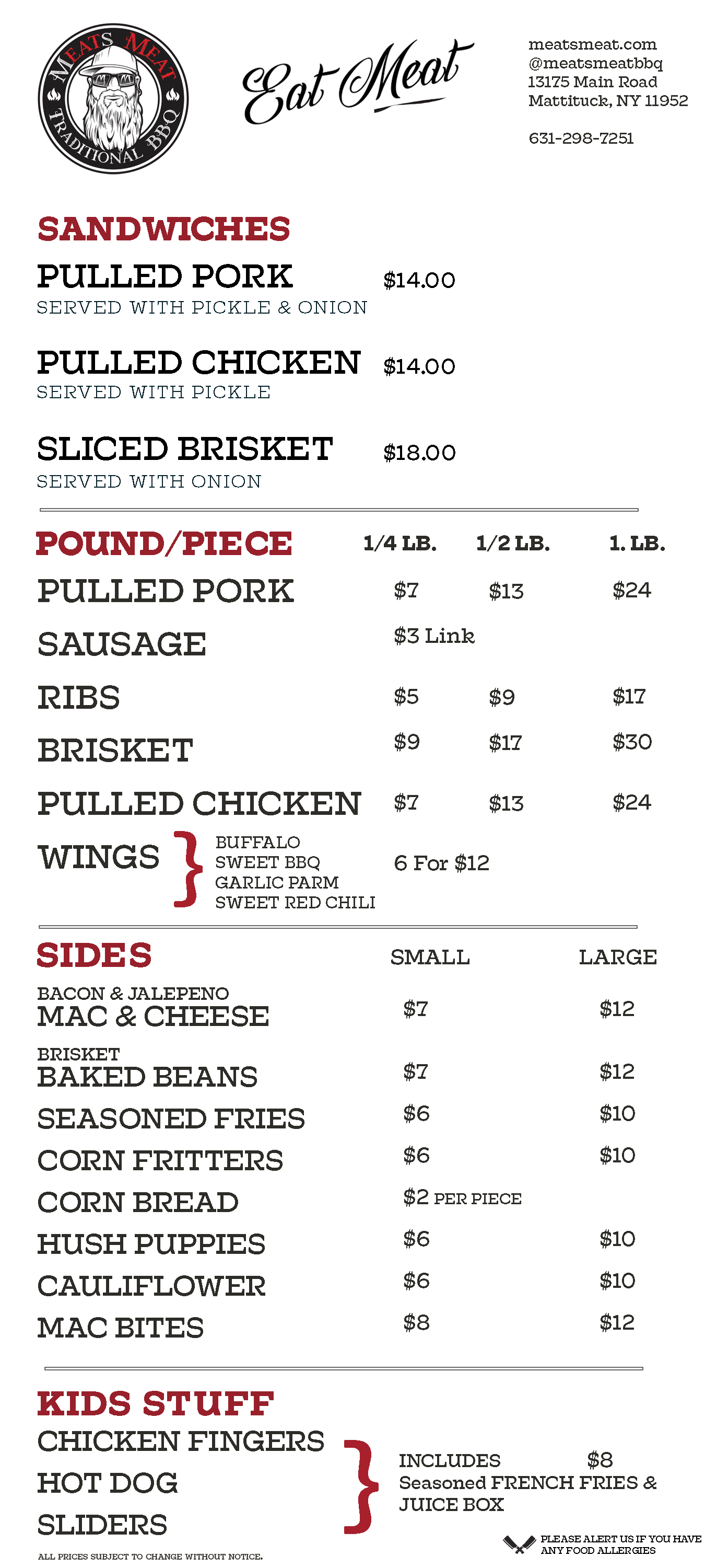 The Menu — Meats Meat