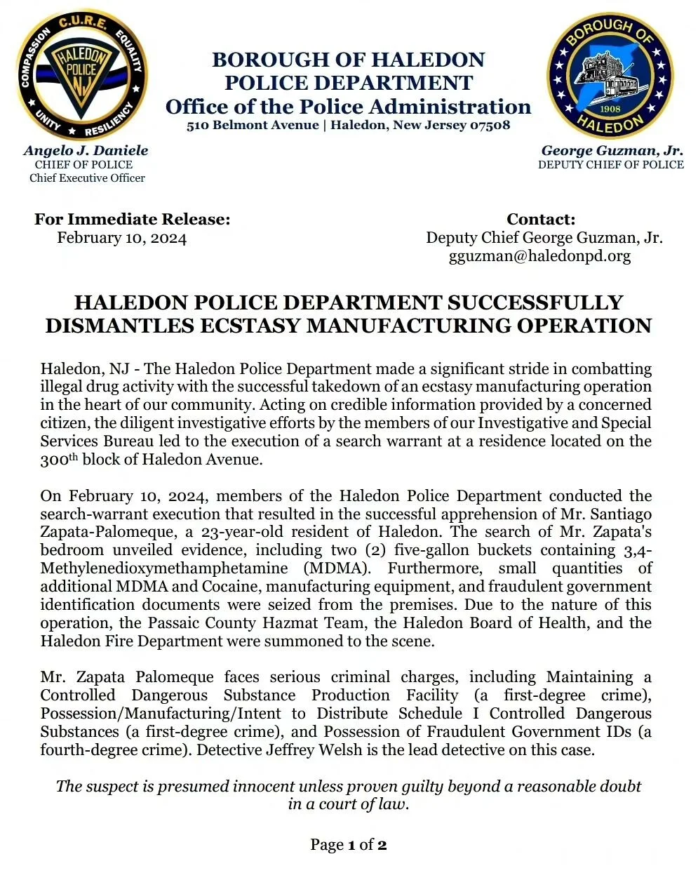 Police Department — Borough of Haledon