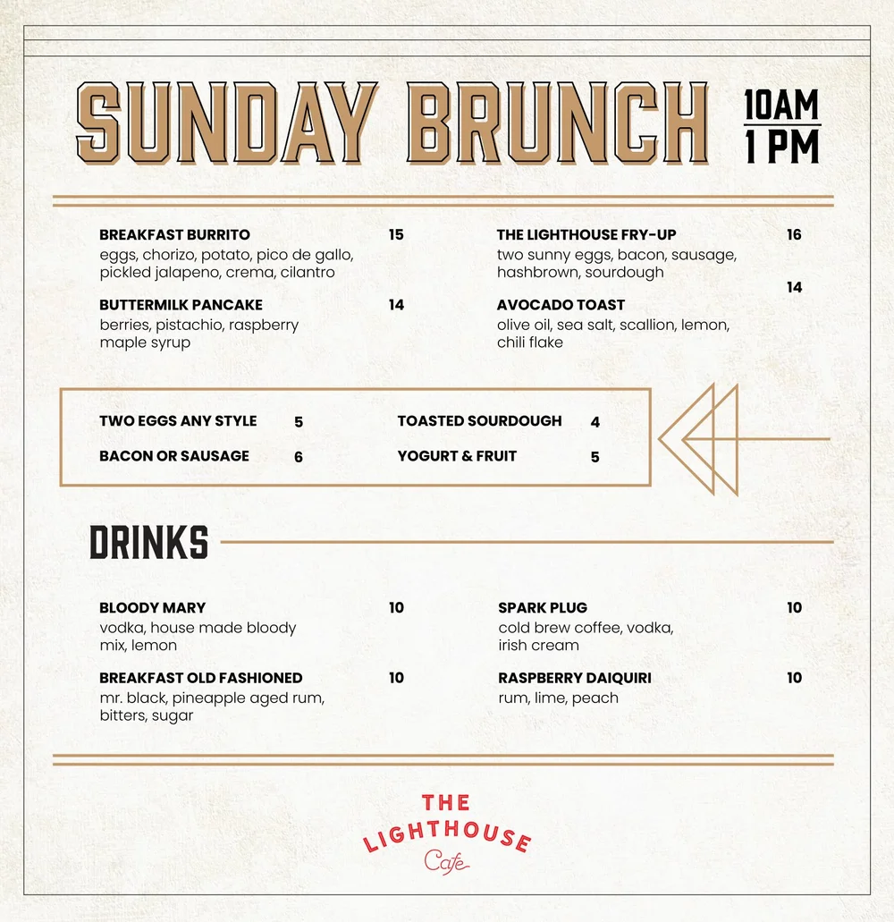 Menu — The Lighthouse Cafe