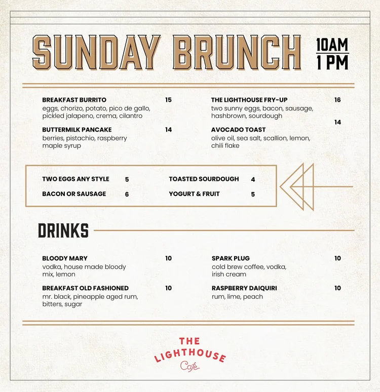 Menu — The Lighthouse Cafe