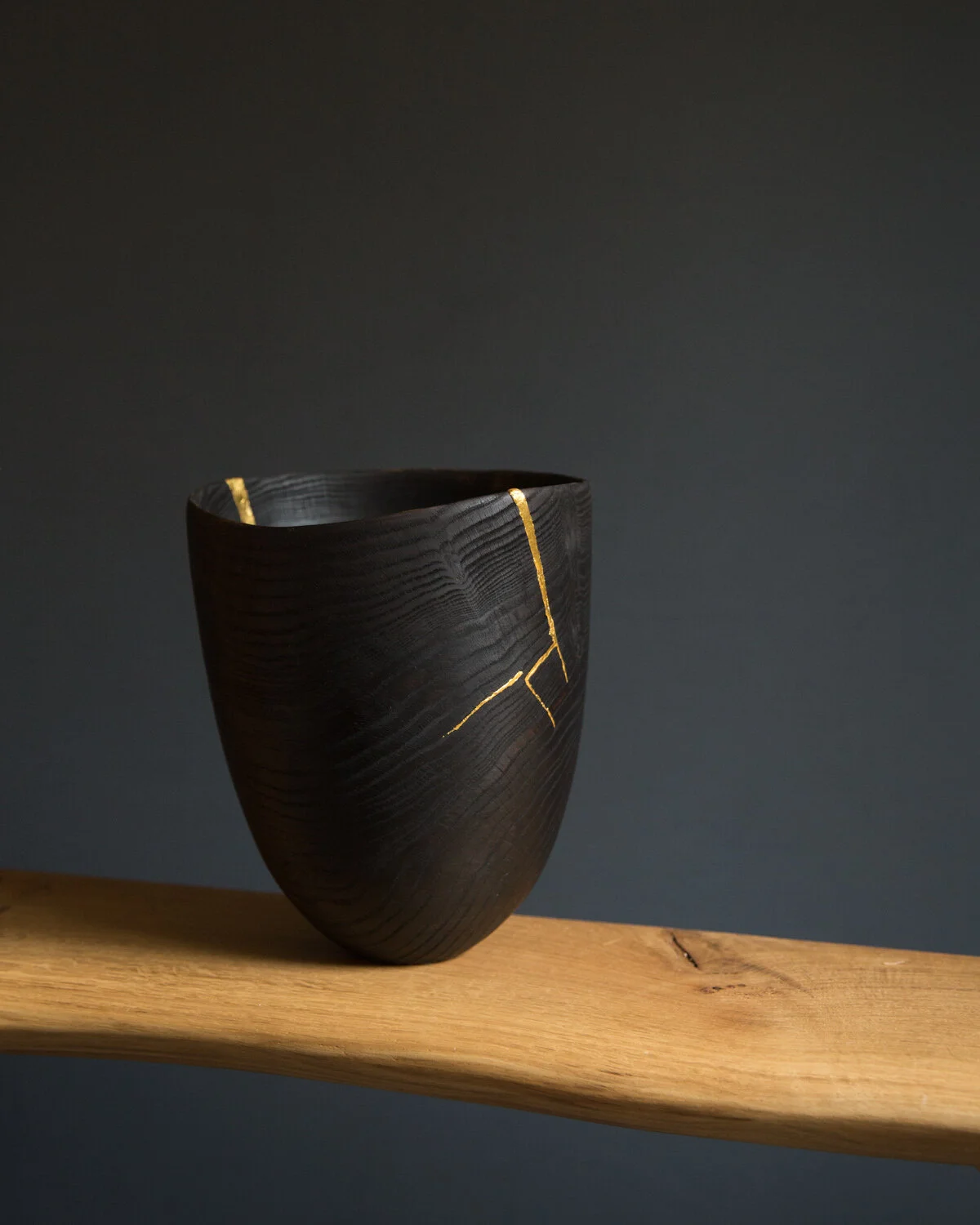 Handmade Wooden and 24kt Gold Vessel : English oak and gold — BOBBY ...
