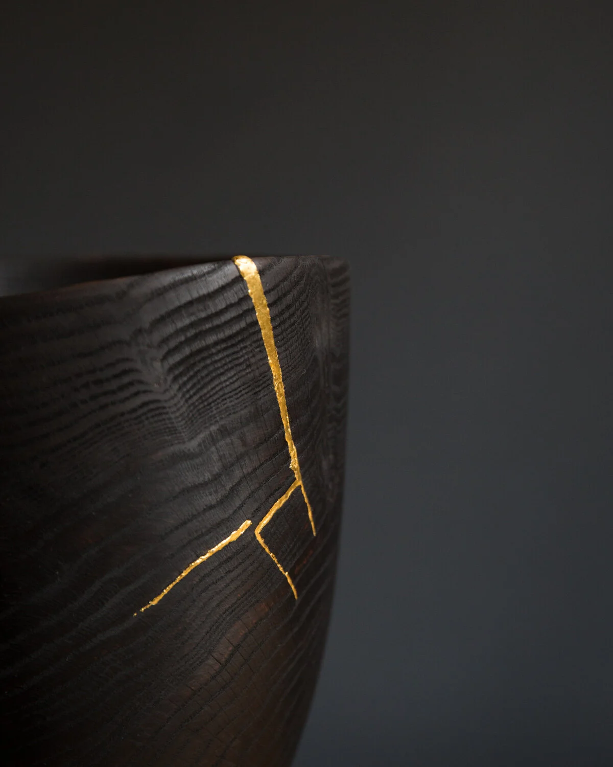 Handmade Wooden and 24kt Gold Vessel : English oak and gold — BOBBY ...