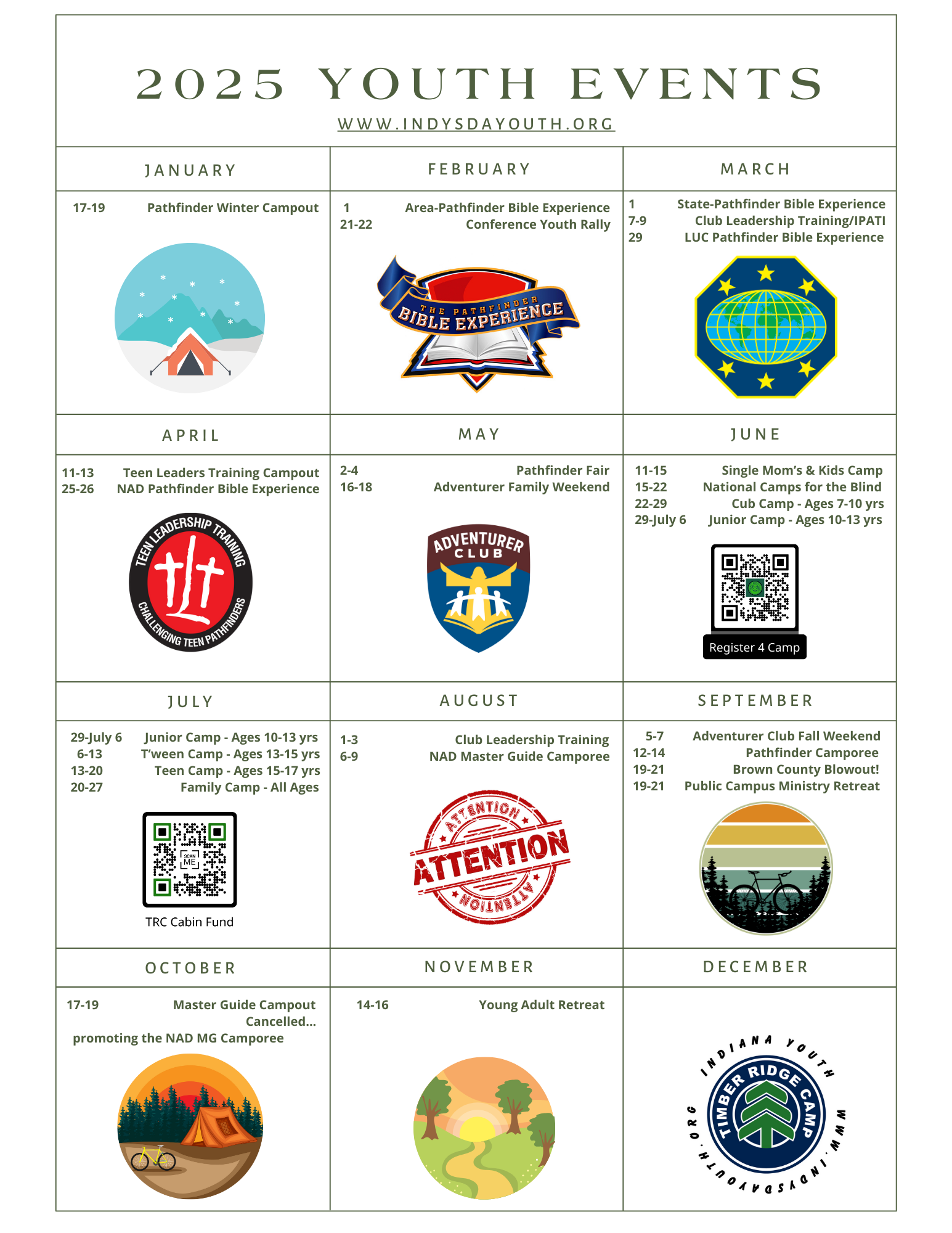 2025 Youth Event Calendar — Indiana Conference of Seventh-day Adventists®