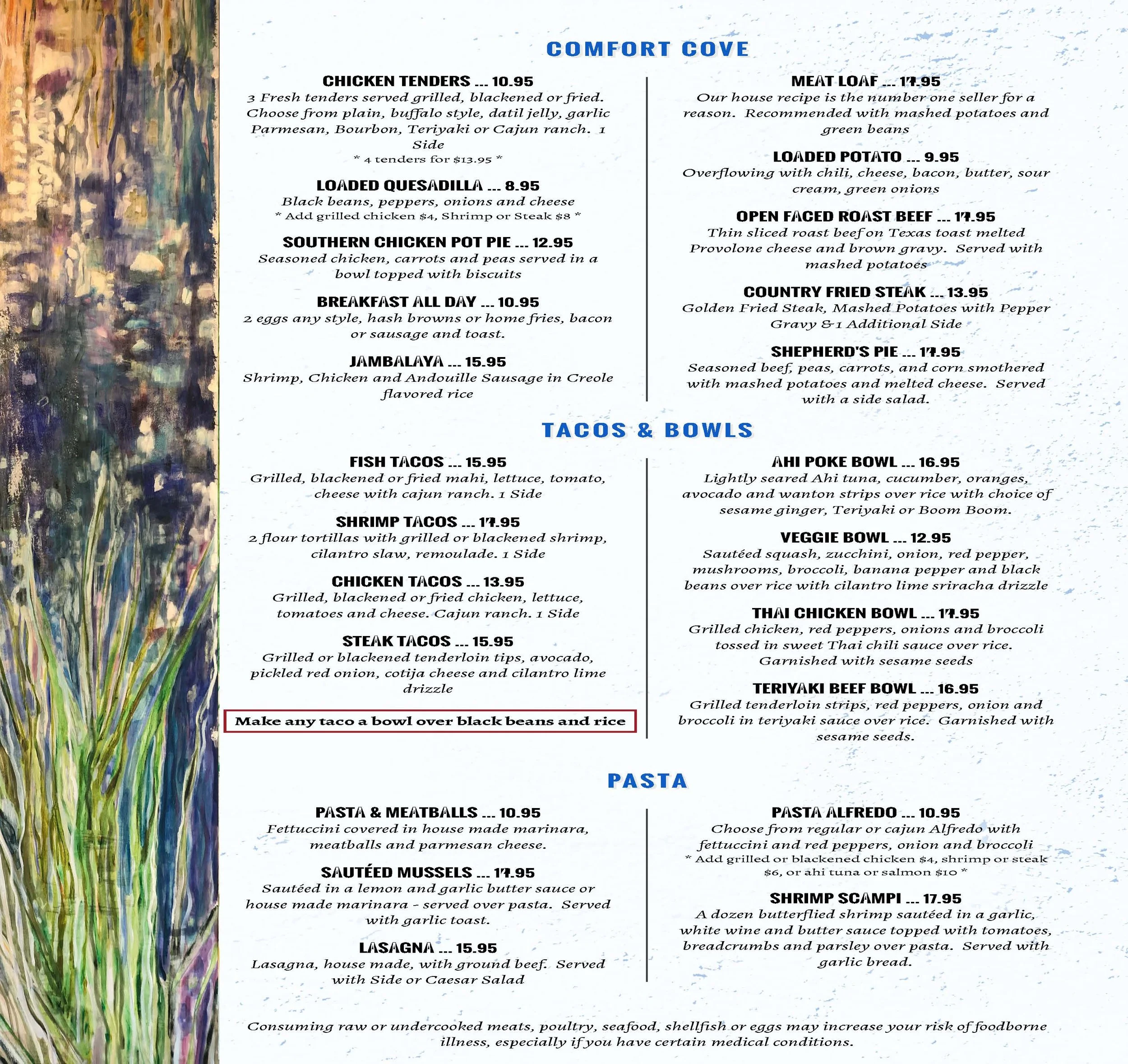Menu — 2 Creeks Bar & Grill
