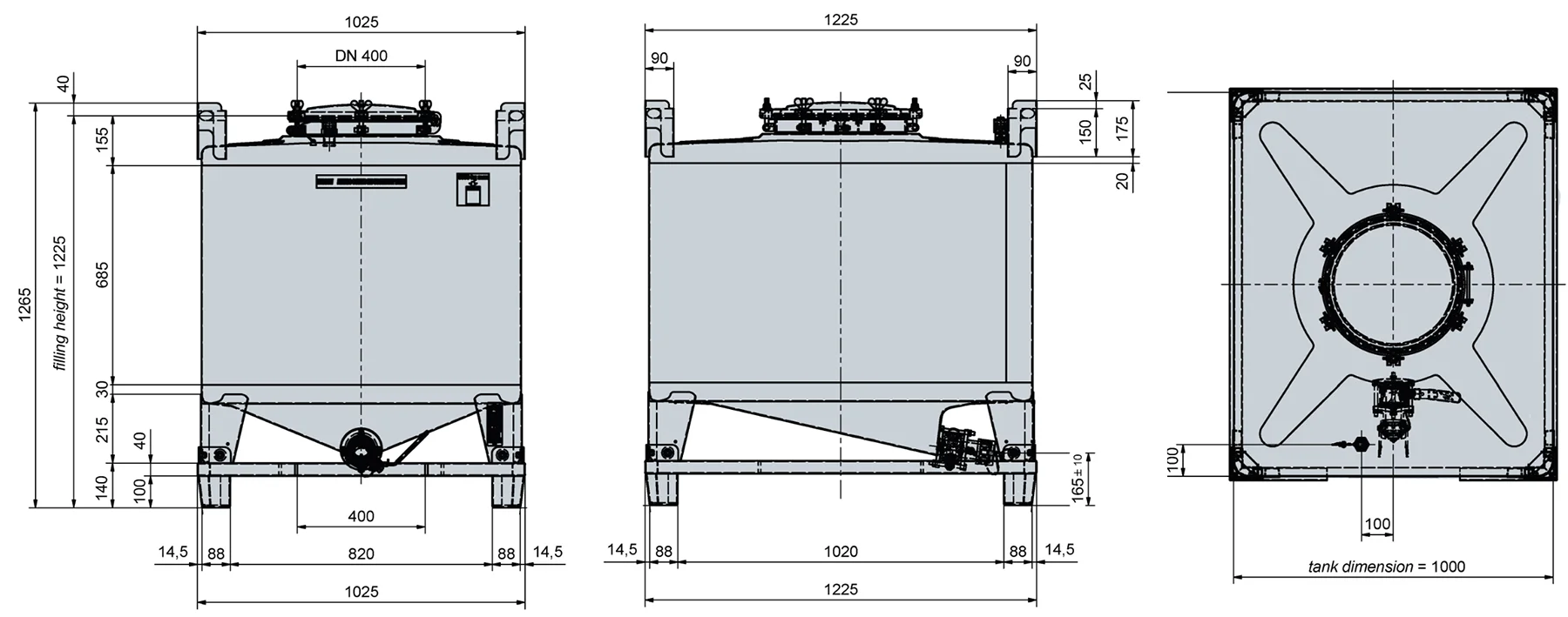 IBC Cubic Chemical 1000 L TAM Containers IBC IBC Cubic Chemical 1000 L TAM Containers IBC