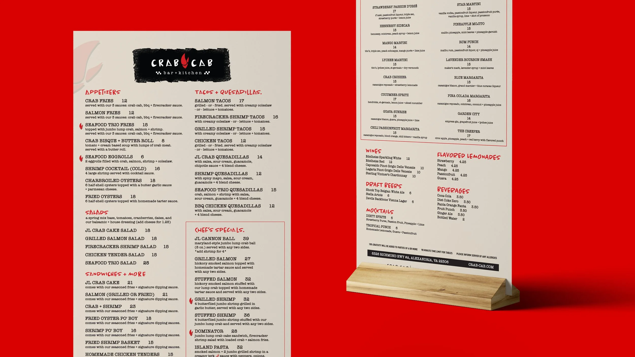 Crab Cab Restaurant Menu & Website Design — Saturday Mornin'