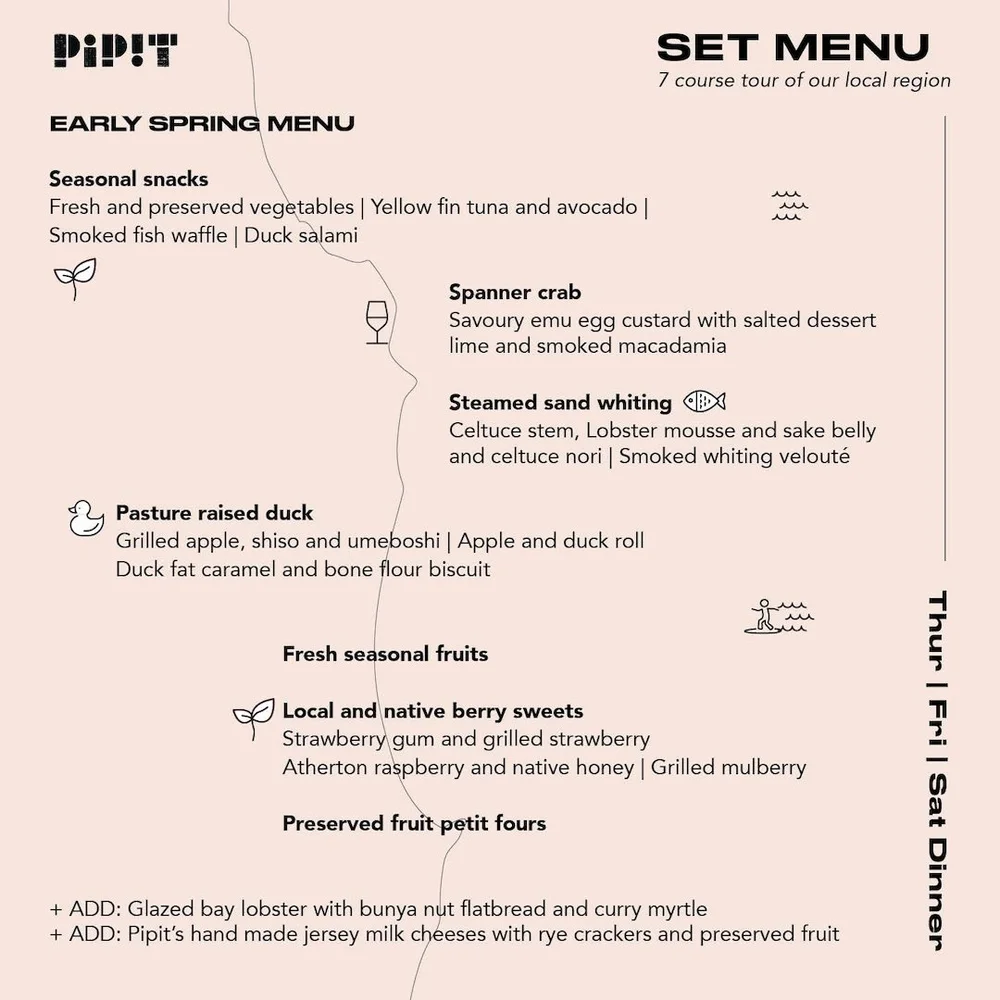 Our Menu — Pipit Restaurant