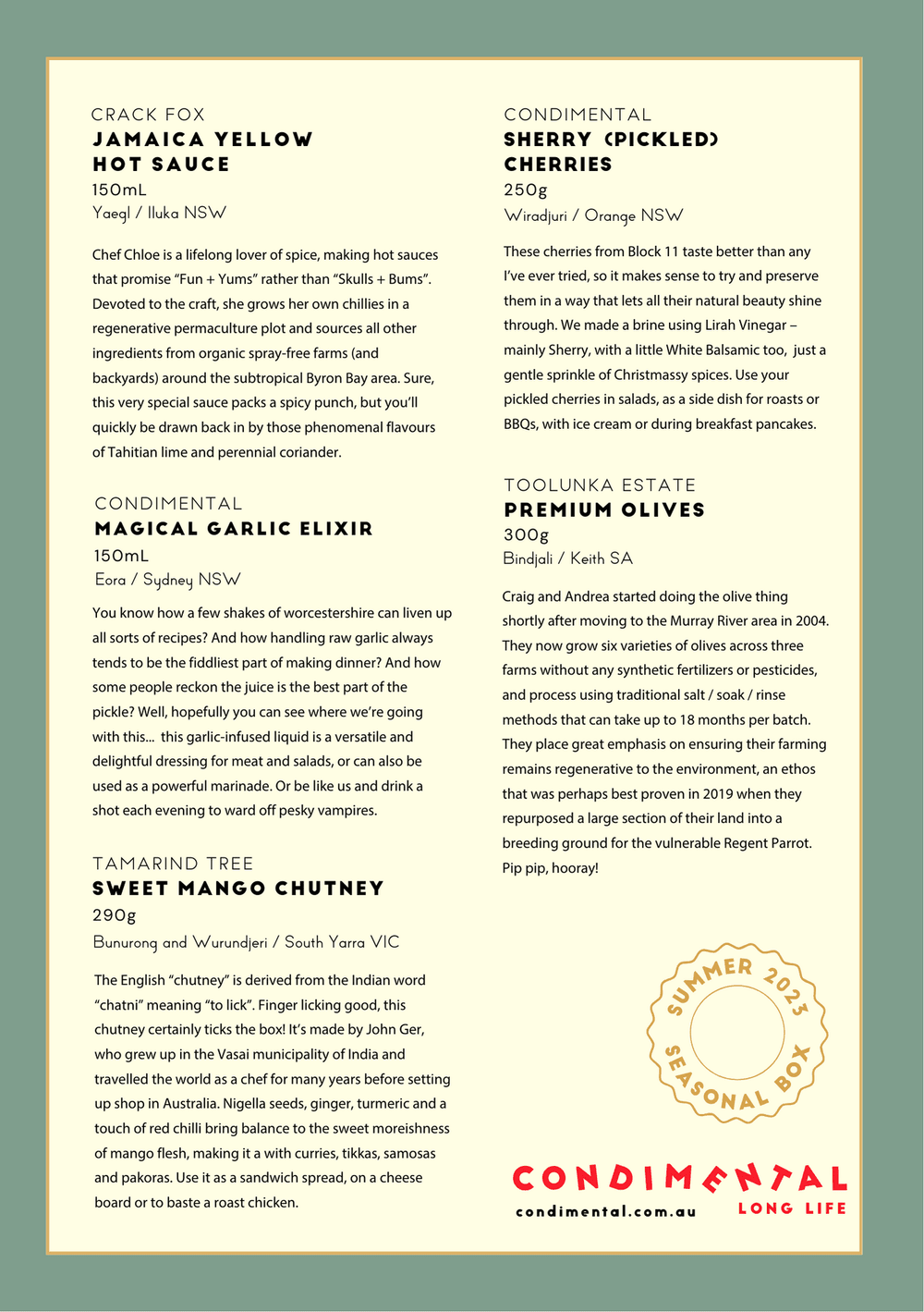 Condimental: Your First-Aid Kit for Boring Food | Australian Condiment ...