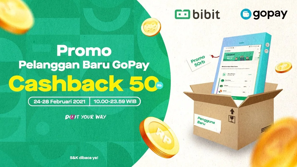 Promo Februari 2021: Cashback Saldo GoPay 50 Ribu, Khusus Pelanggan Baru.