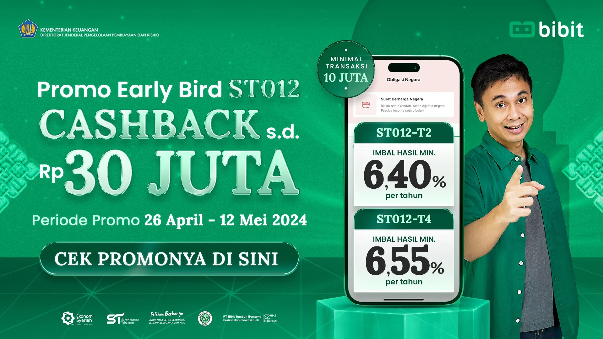 Promo Investasi ST012 di Bibit, Cashback hingga Rp 30Juta (Early Bird)