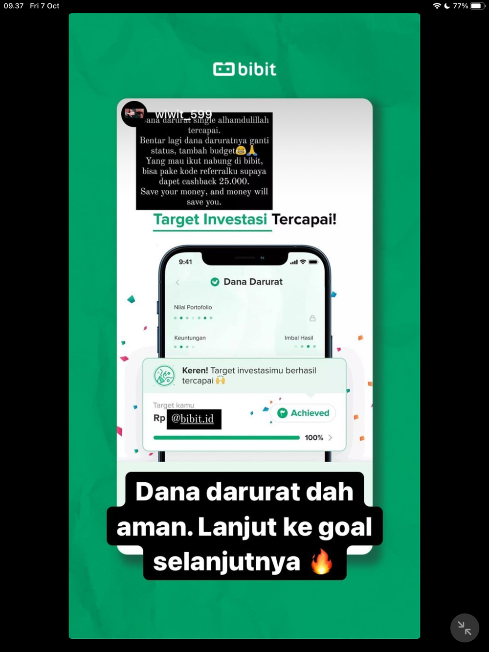 4 Kisah Sukses Nabung di Aplikasi Bibit
