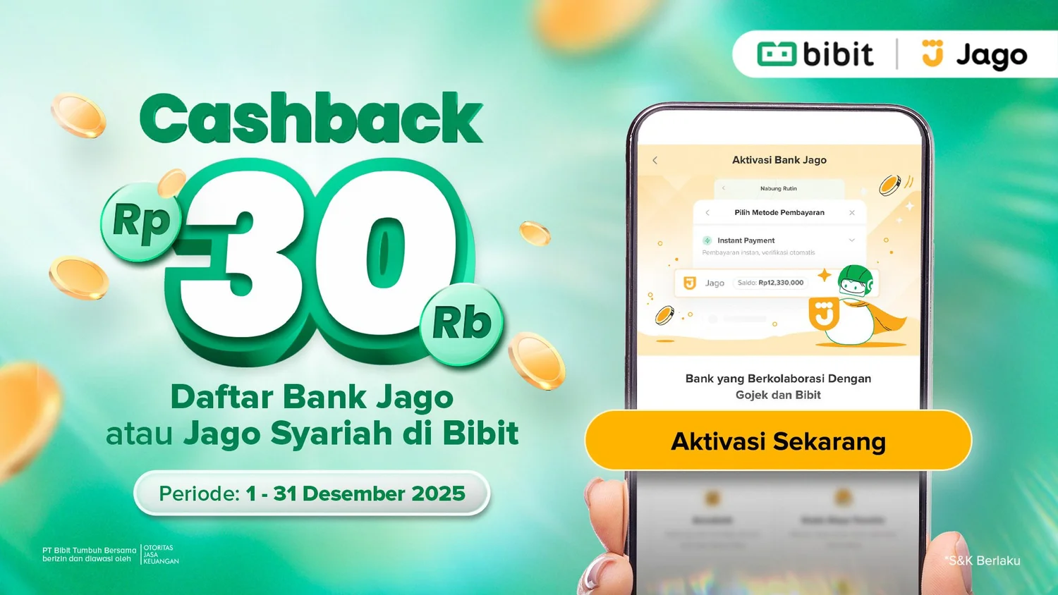 Registrasi Jago di Bibit dan Raih Cashback Rp30 Ribu