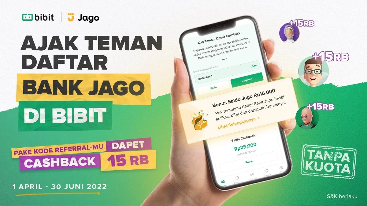 Promo Juni 2022: Ajak Teman Buka Akun Bank Jago di Bibit, Dapat ...
