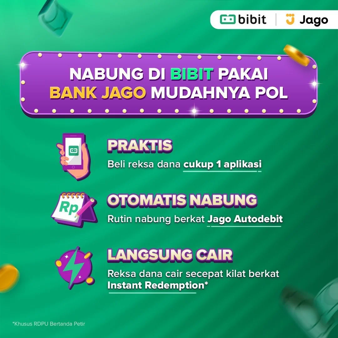 Registrasi Jago di Bibit Bisa Dapat Cashback hingga Rp200 Ribu