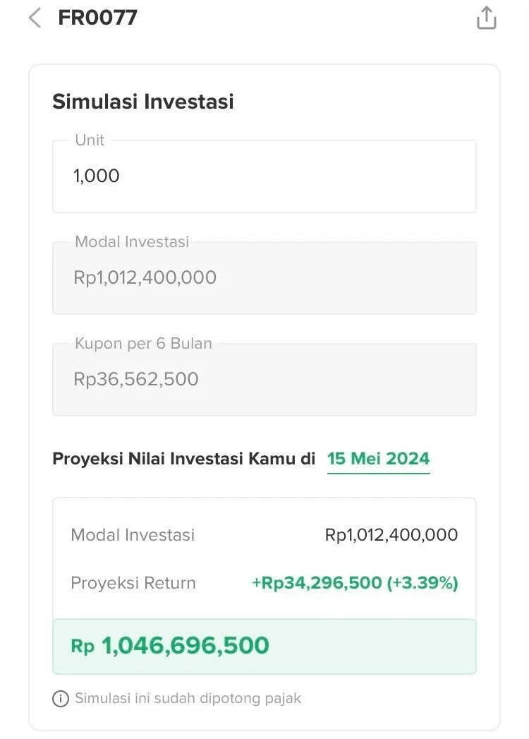 Simulasi Investasi Rp 1 Miliar di Obligasi FR dan Reksa Dana
