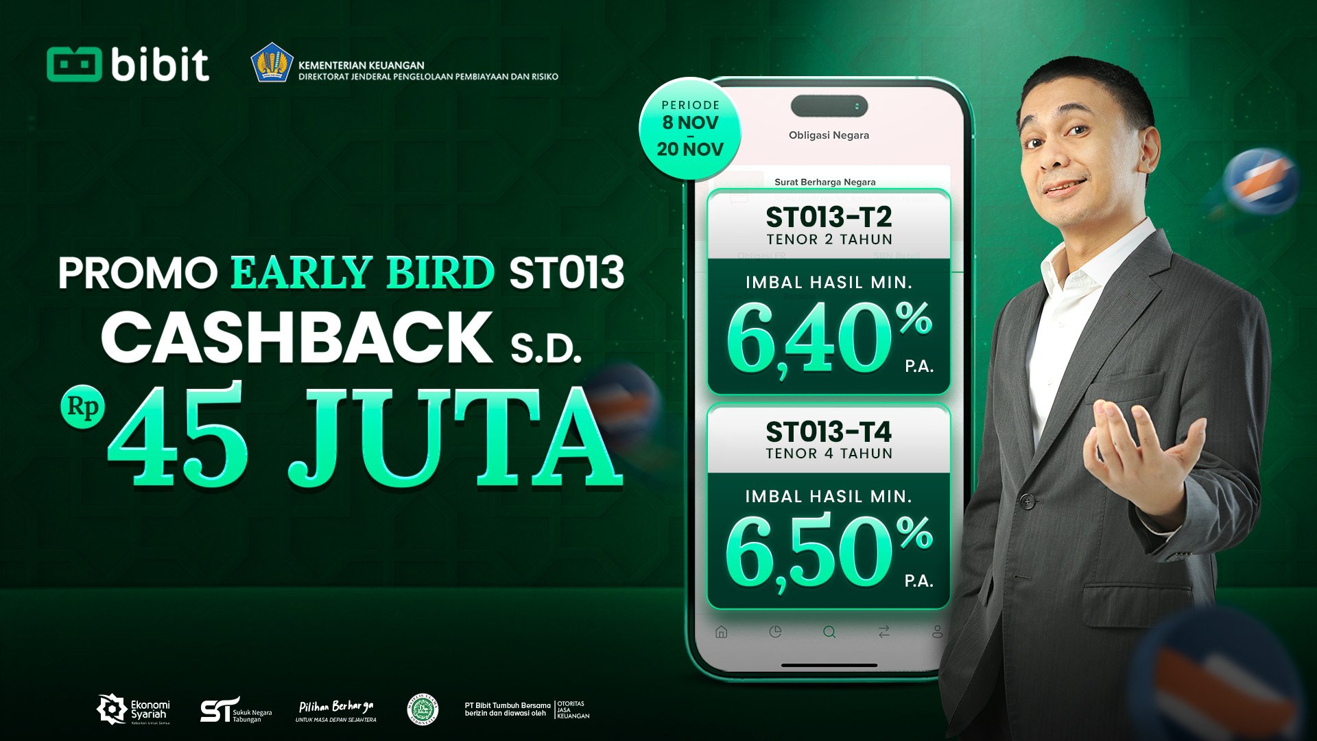 PROMO! Investasi ST013 di Bibit, Cashback hingga Rp45 Juta (Early Bird)