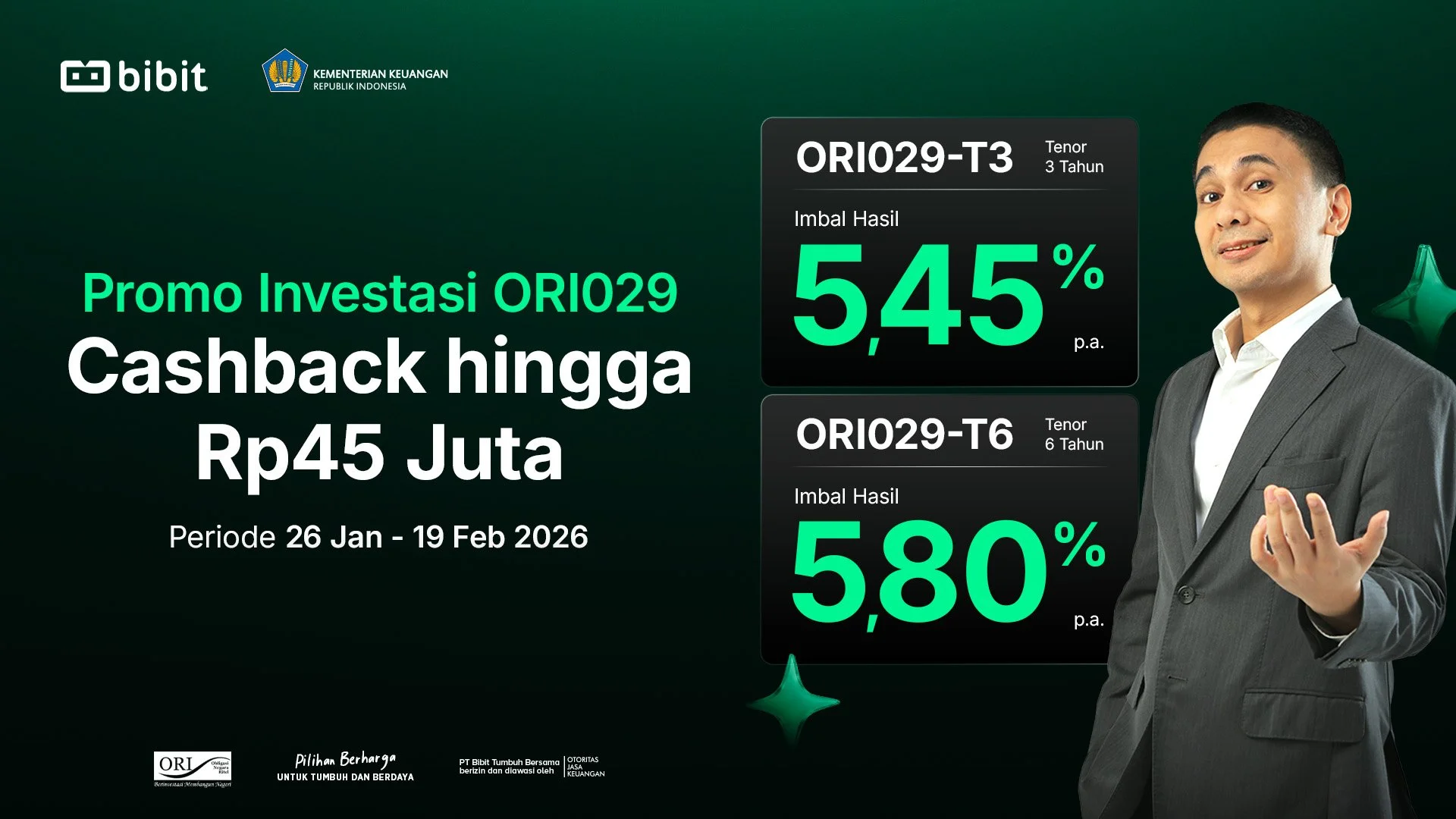 Promo SBN ORI029 di Bibit dan Raih Cashback Rp45 Juta