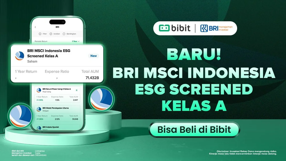 Reksa Dana BRI MSCI Indonesia ESG Screened Kelas A Kini Hadir di Bibit