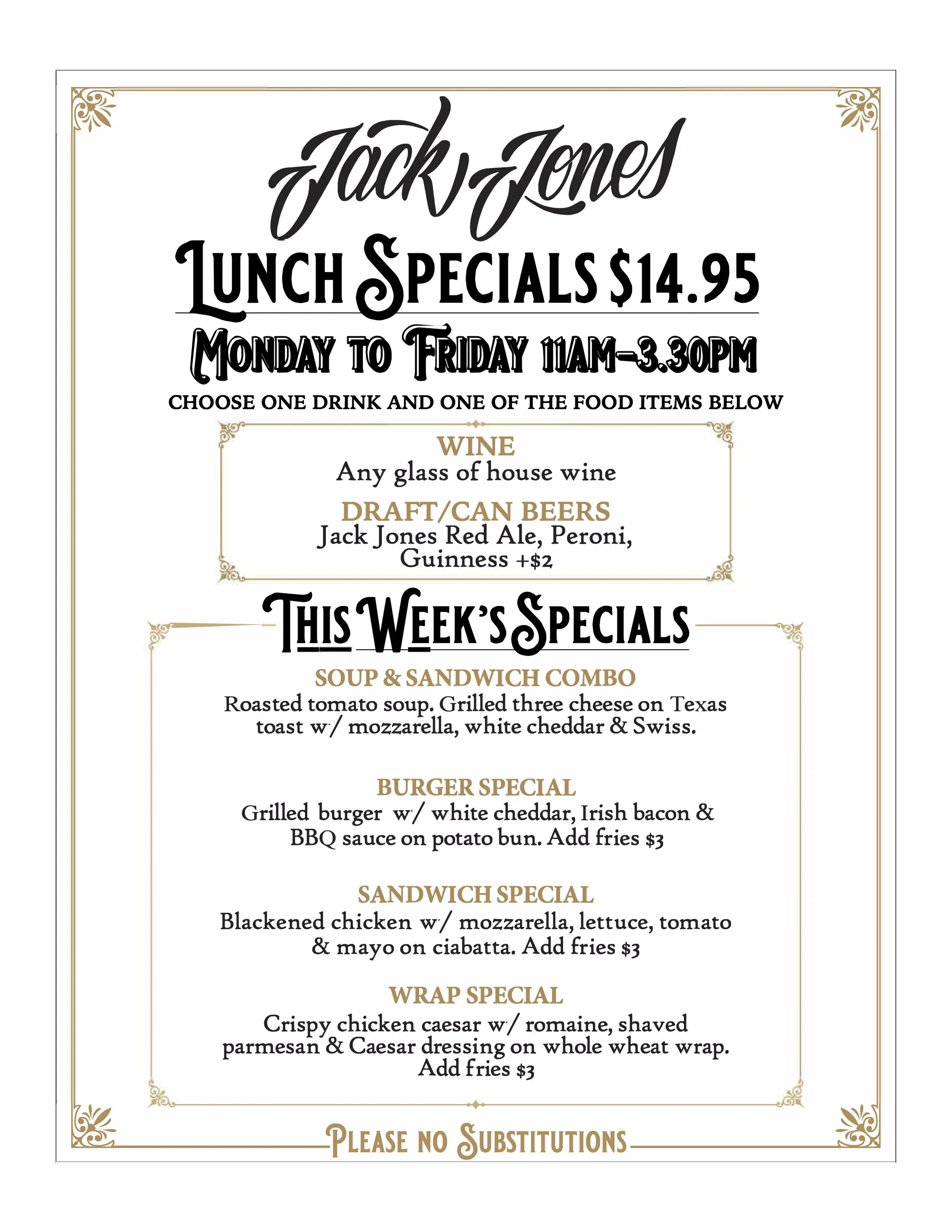 LUNCH SPECIALS — JACK JONES Best Bars Astoria Where to Eat Queens Best ...