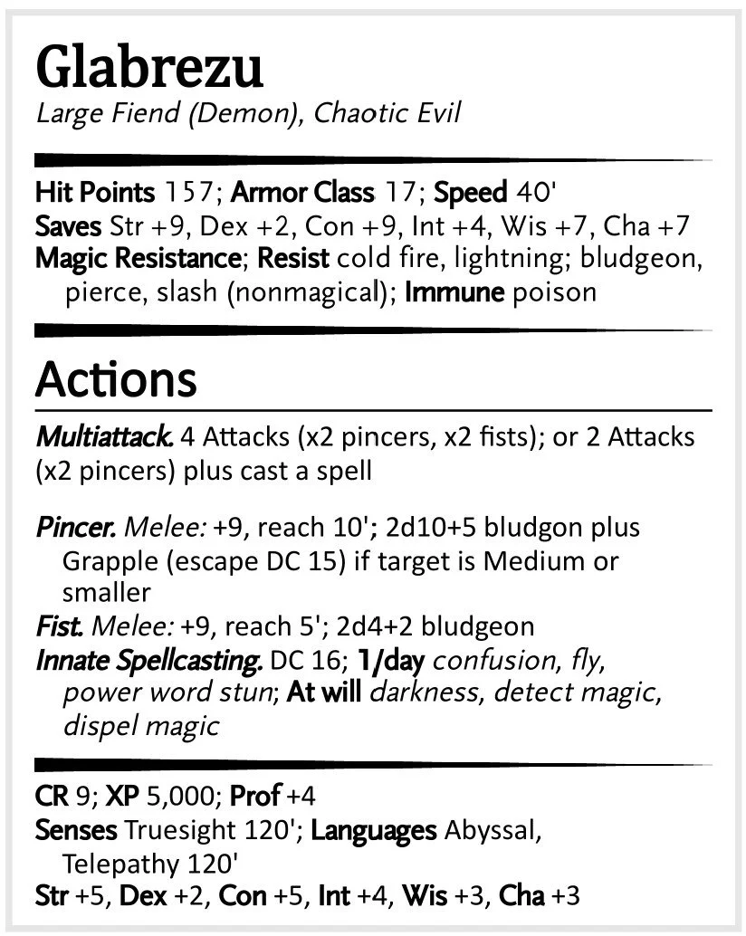 Designing a Better Stat Block — Dump Stat Adventures