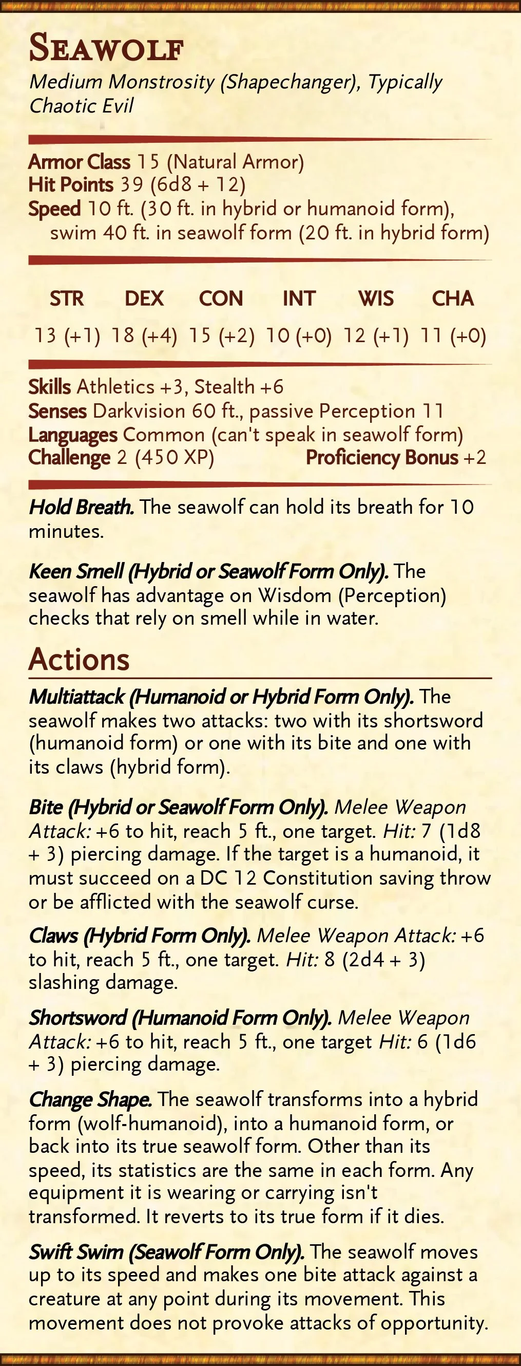 Deep Dive - The Seawolf — Dump Stat Adventures