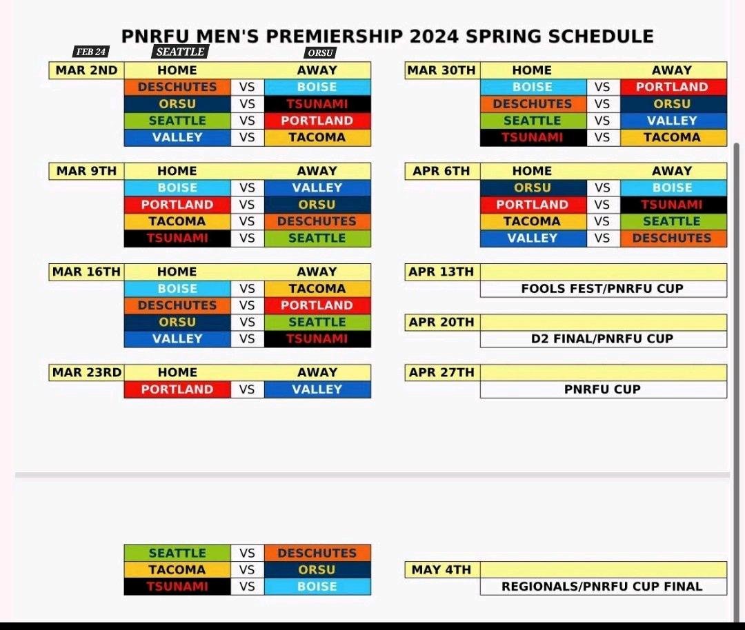 Club Schedule — ORSU