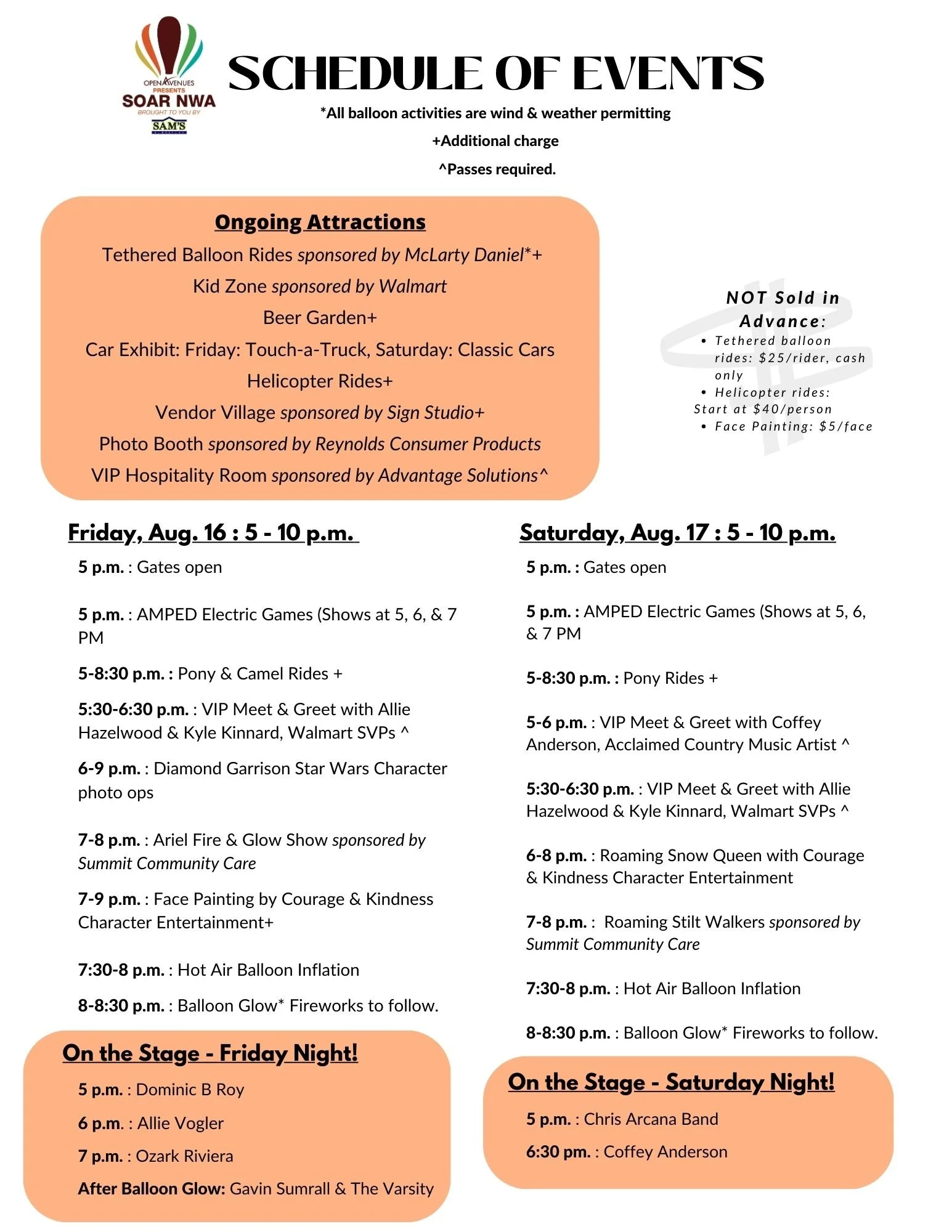 Event Schedule & Map — SOAR NWA