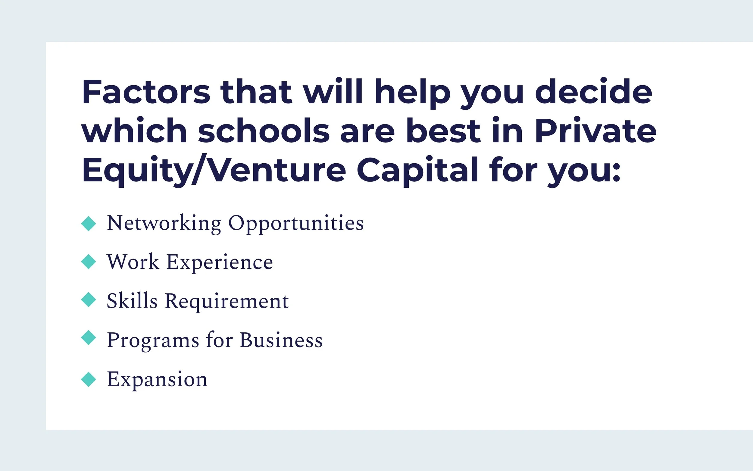 Interested in Private Equity /Venture Capital MBA opportunities? — MBA ...