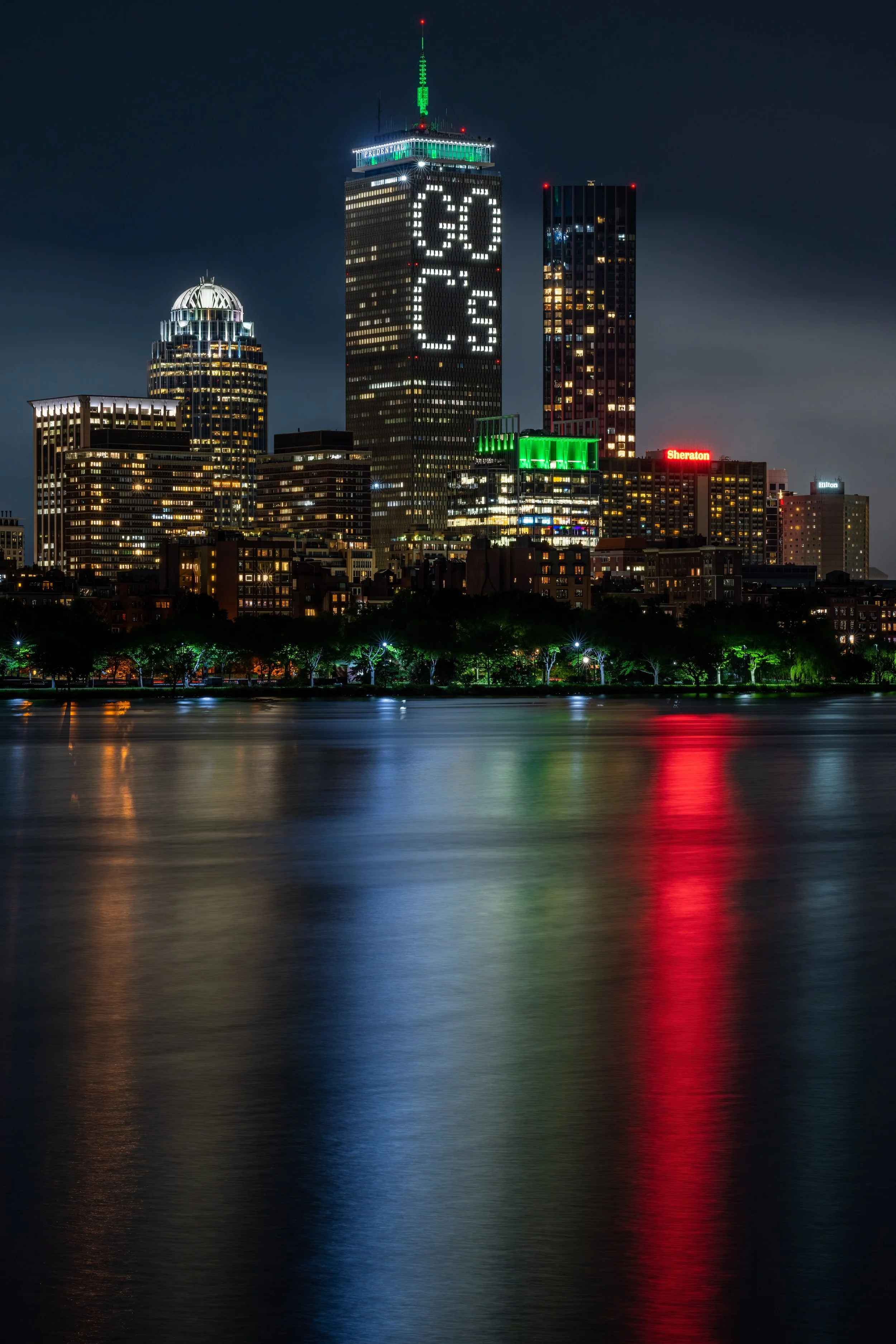Boston Prudential Tower lit Go C's — 617 IMAGES BOSTON