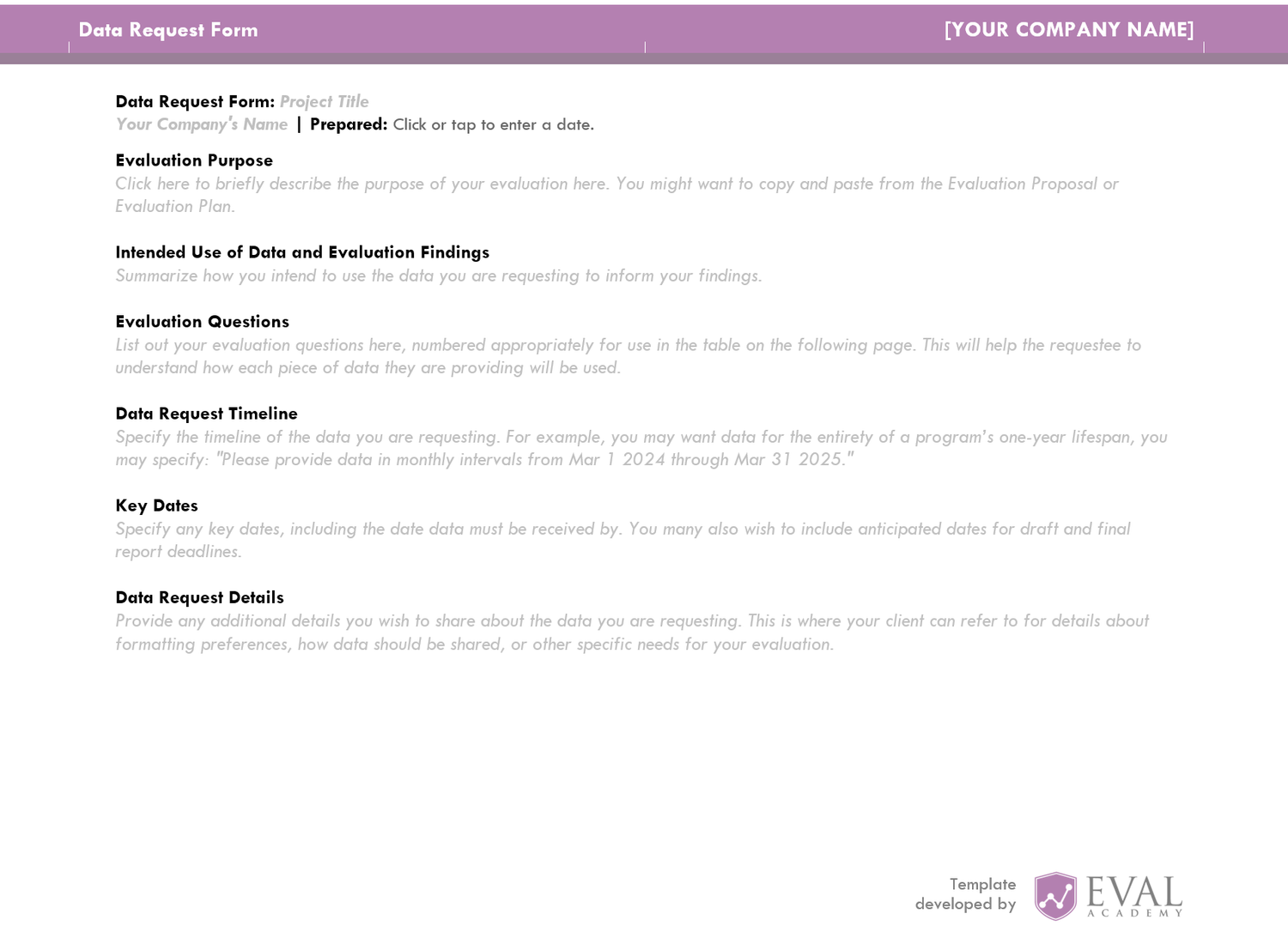 New Template: “Data Request Form Template” — Eval Academy