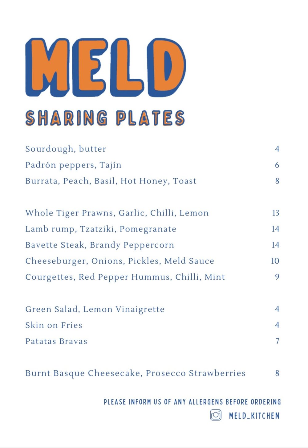 Meld Menu — Rivington Brewing Co