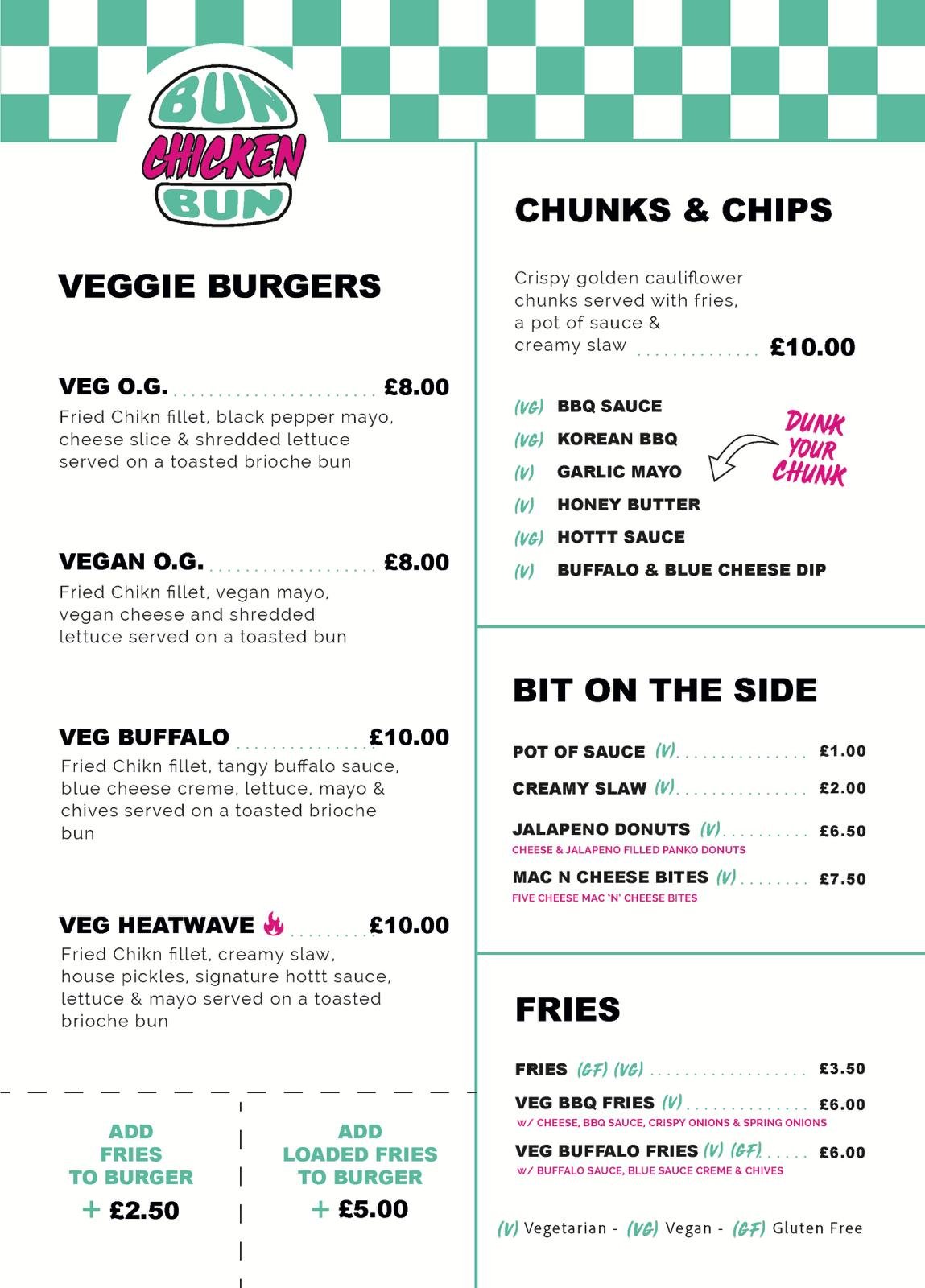 Bun Chicken Bun Menu — Rivington Brewing Co