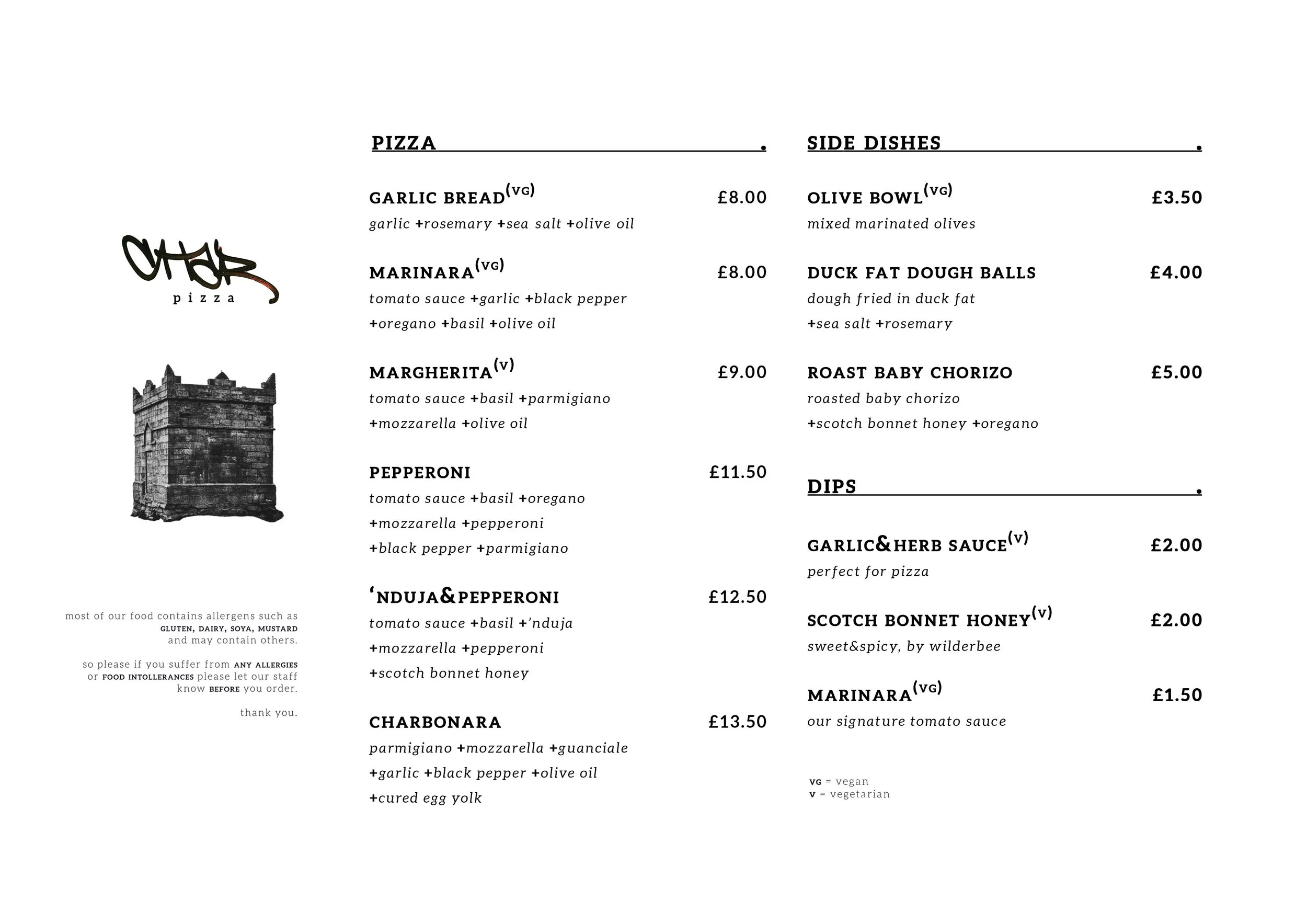 Char Menu — Rivington Brewing Co