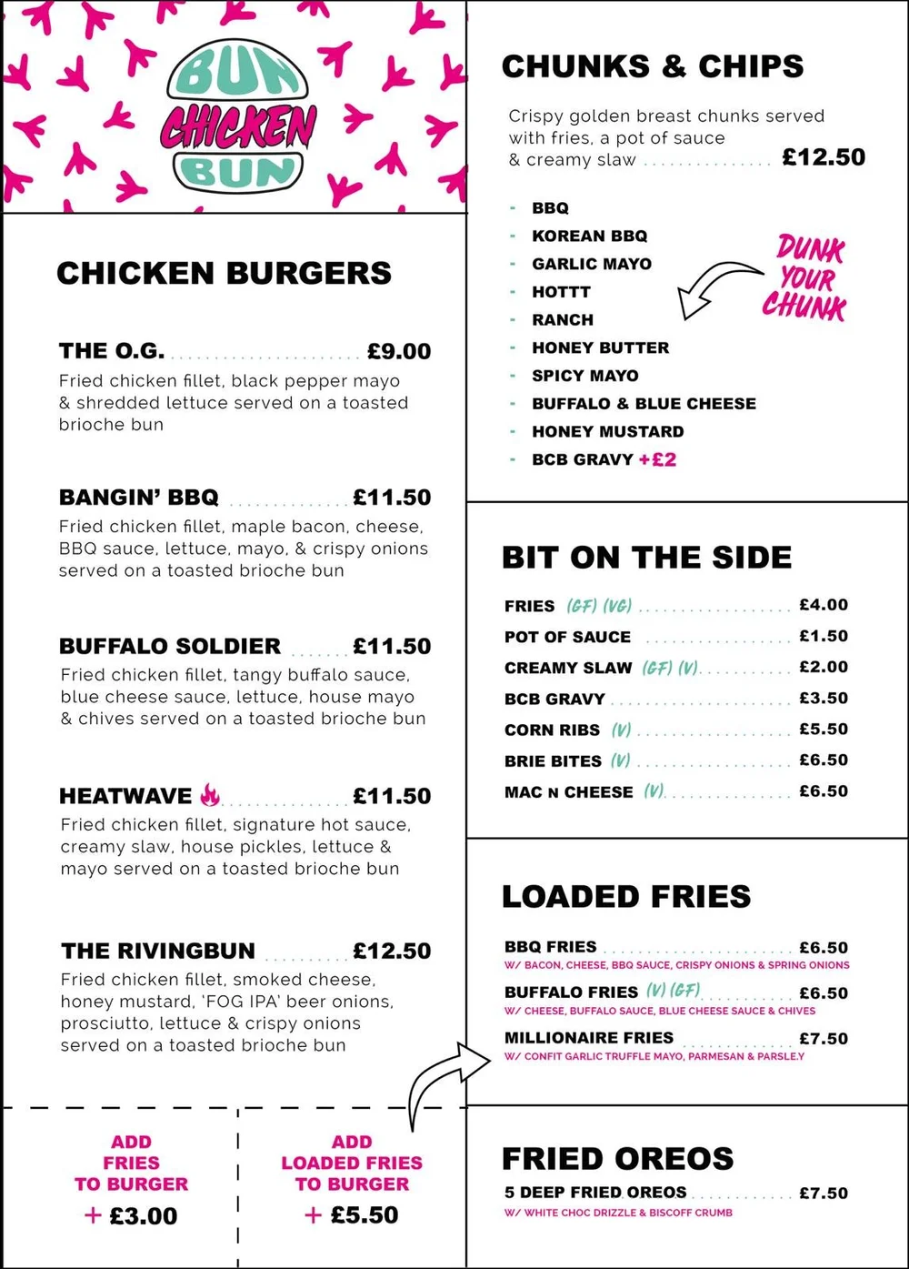 Bun Chicken Bun Menu — Rivington Brewing Co