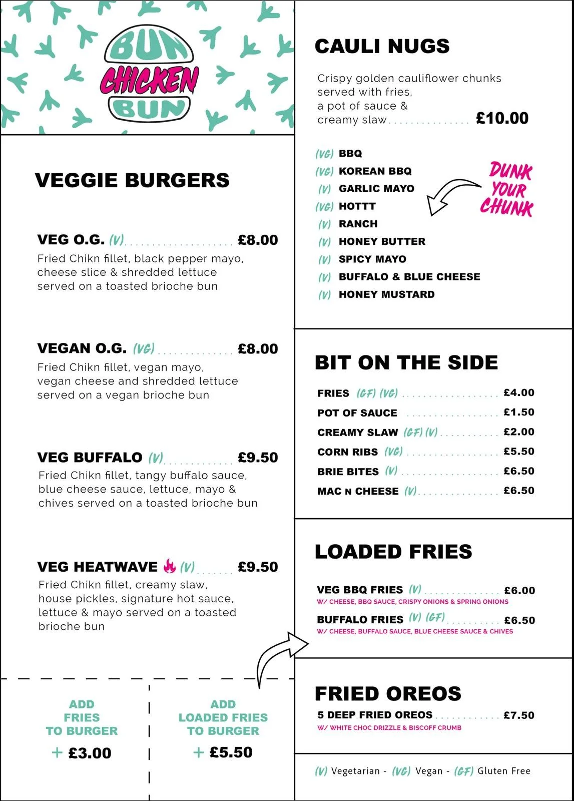 Bun Chicken Bun Menu — Rivington Brewing Co