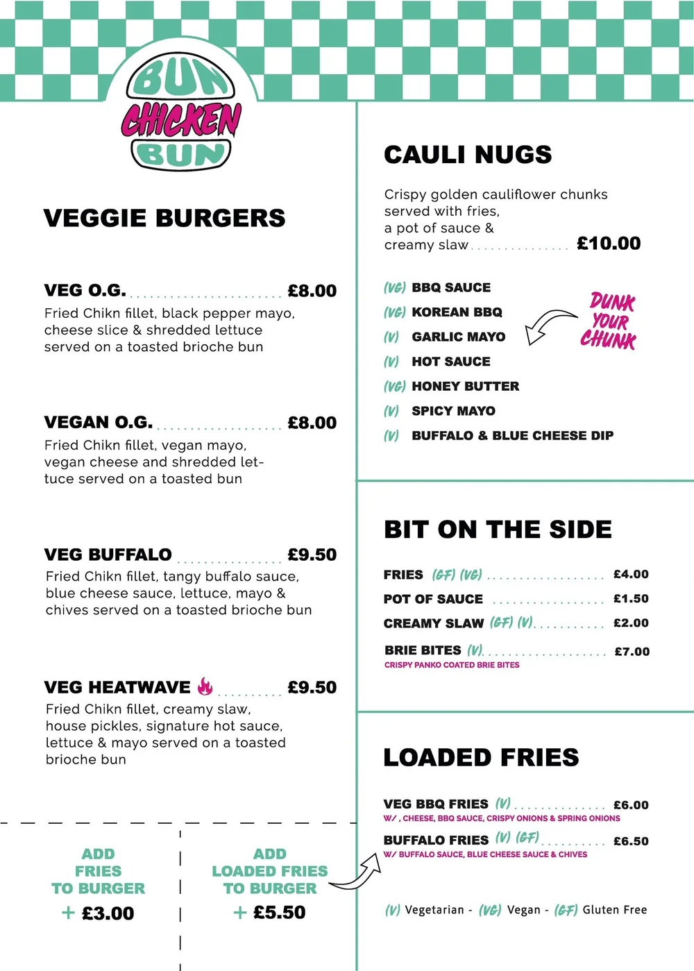 Bun Chicken Bun Menu — Rivington Brewing Co