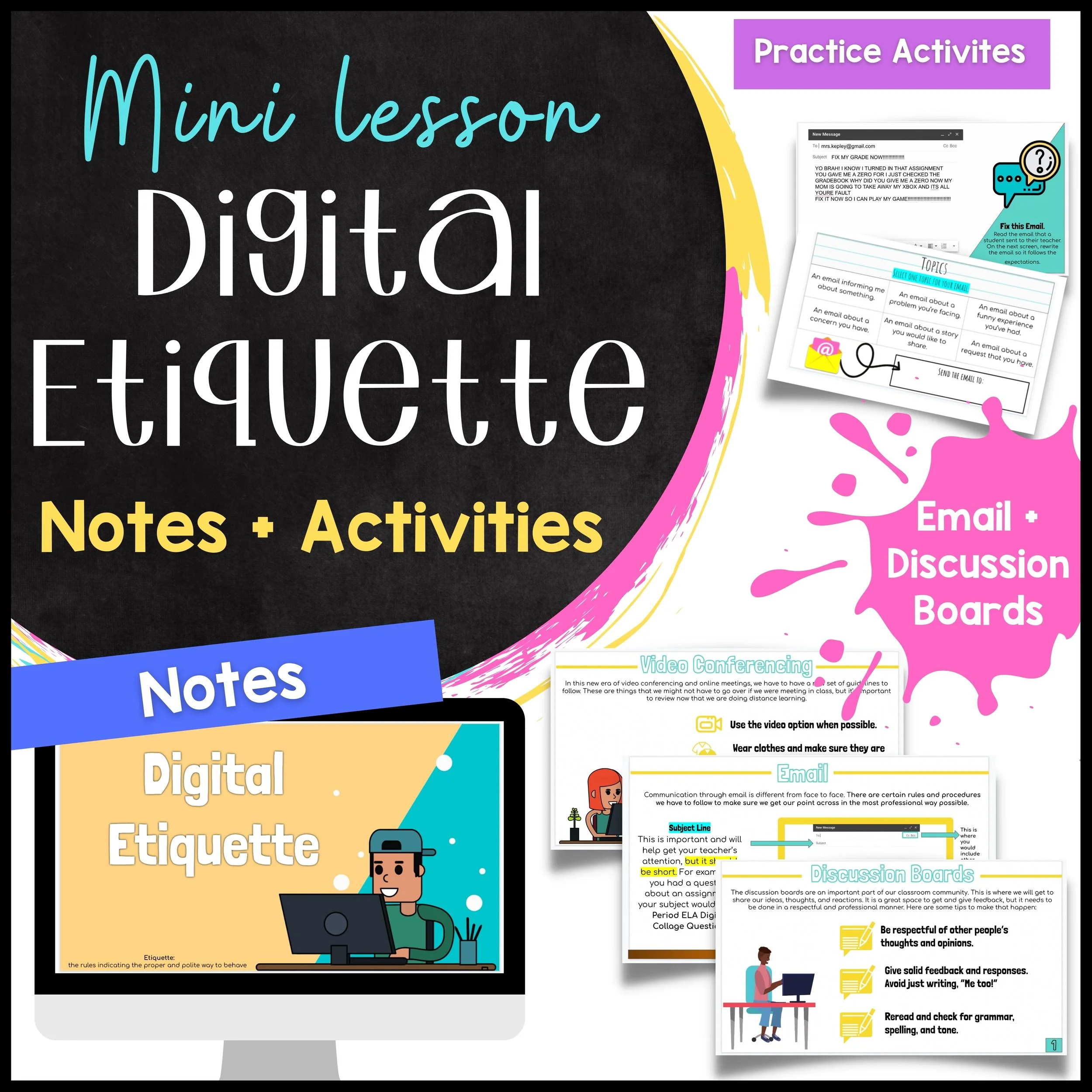 Digital Etiquette Tips for Middle Schoolers (Email + Discussion Board ...