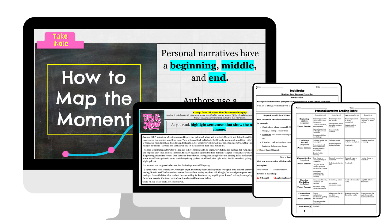 How to Teach Personal Narrative Writing: The Overview Lesson (Middle ...