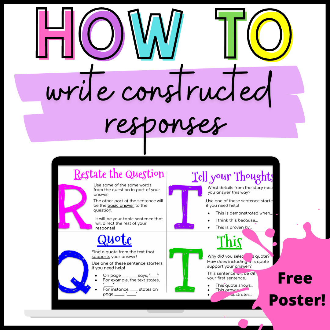 How to Write a Constructed Response Using Text Evidence — Teaching ...