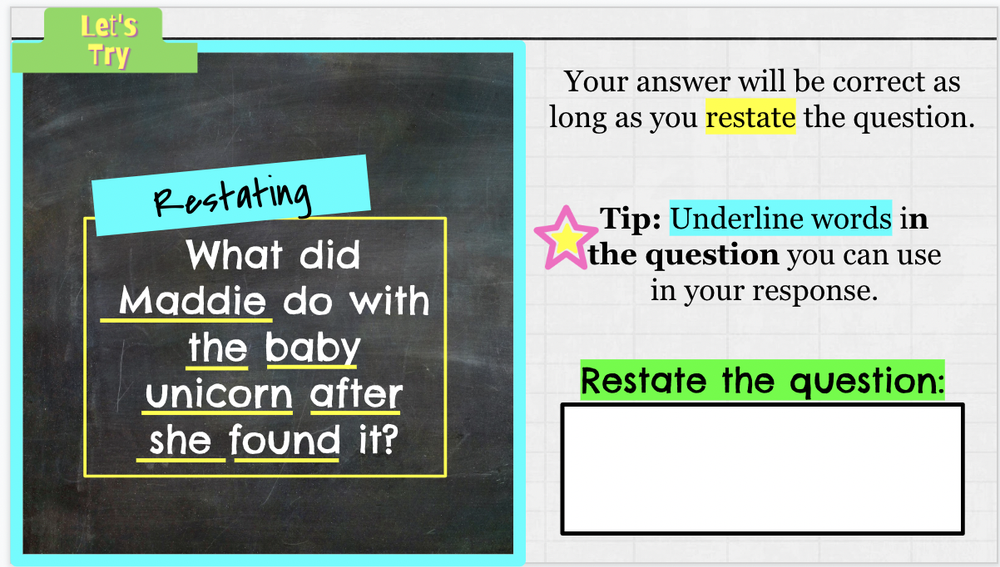 A Creative, Fun, and Engaging Way to Teach Your Students to Restate a ...