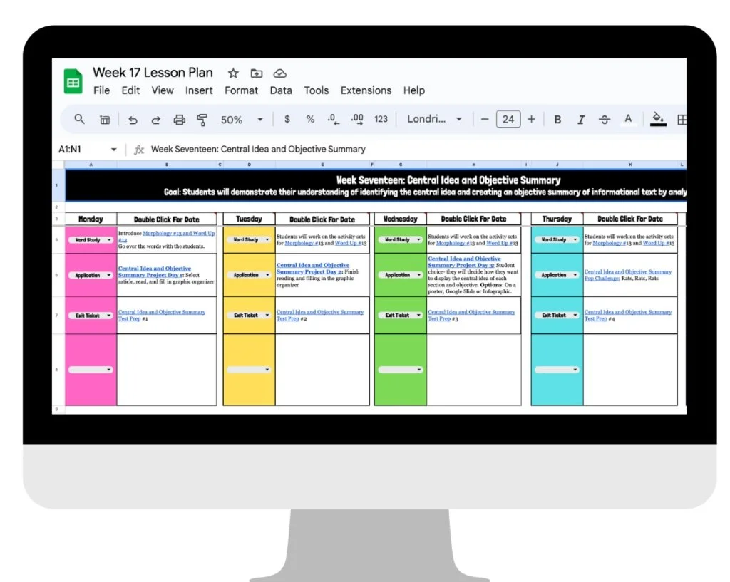 Middle School Applying Central Idea Activity — Teaching Intentionally
