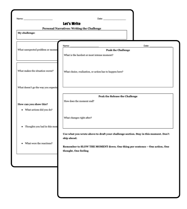 Teaching Students to Write the Challenge in a Personal Narrative ...