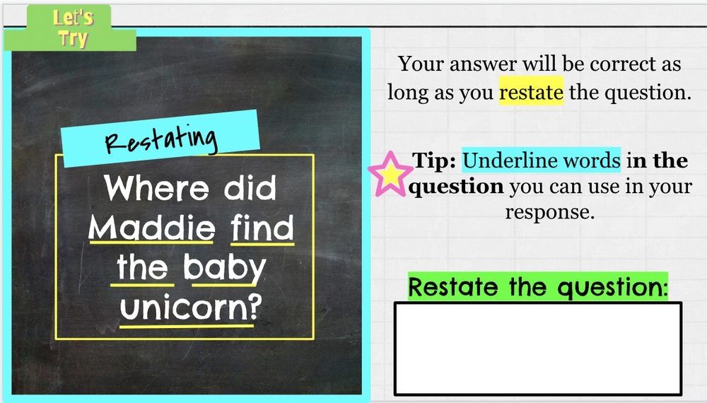A Creative, Fun, and Engaging Way to Teach Your Students to Restate a ...