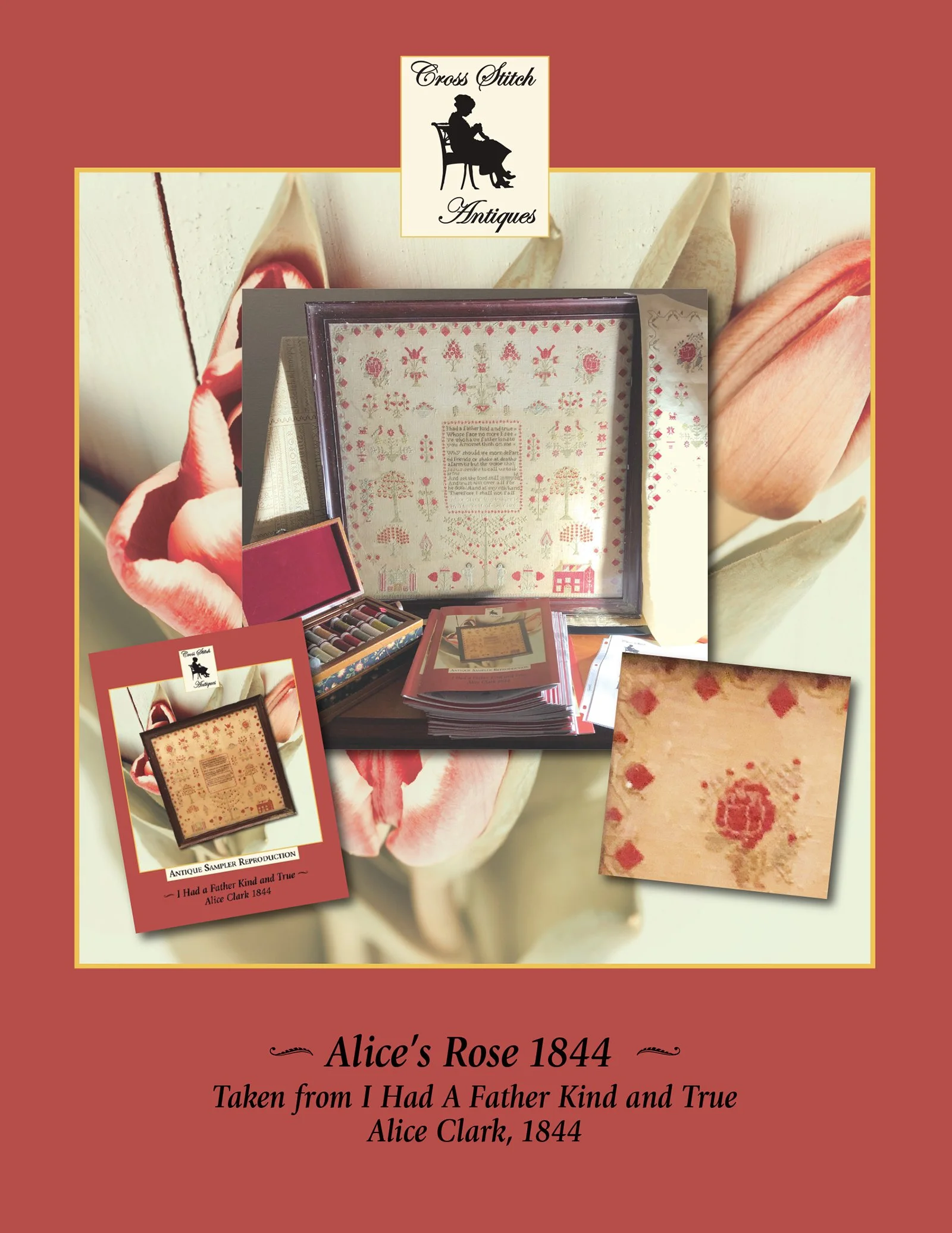 KIT Alice's Rose with 40 ct Old Sheep and 100/3 — Cross Stitch Antiques