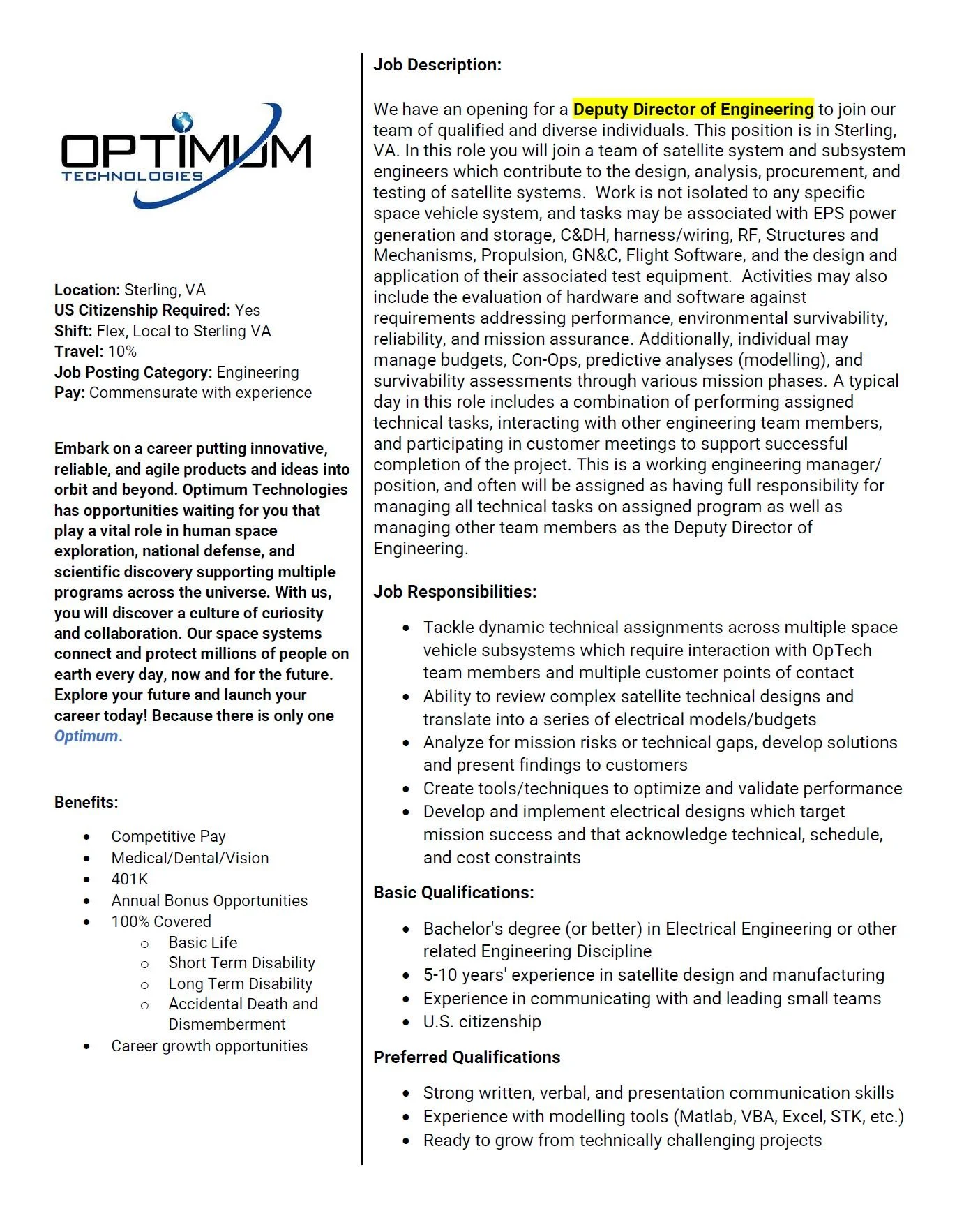 Careers — Optimum Technologies LLC