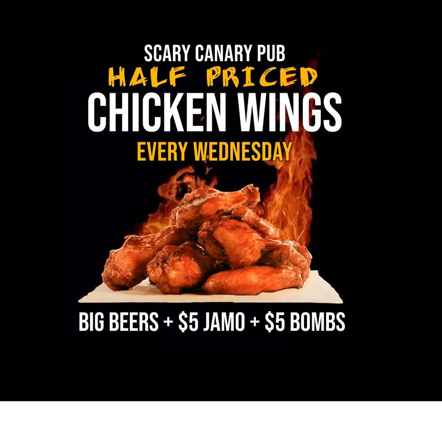 SPECIALS (tomball) — Scary canary pub